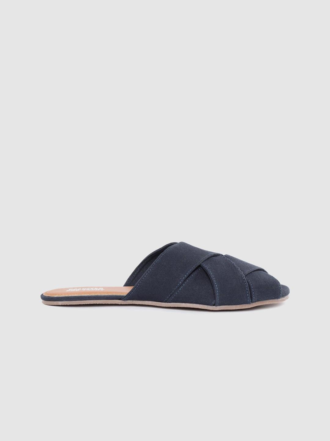 Buy Roadster Women Navy Blue PRO TECHT Canvas Mules - Flats for Women ...