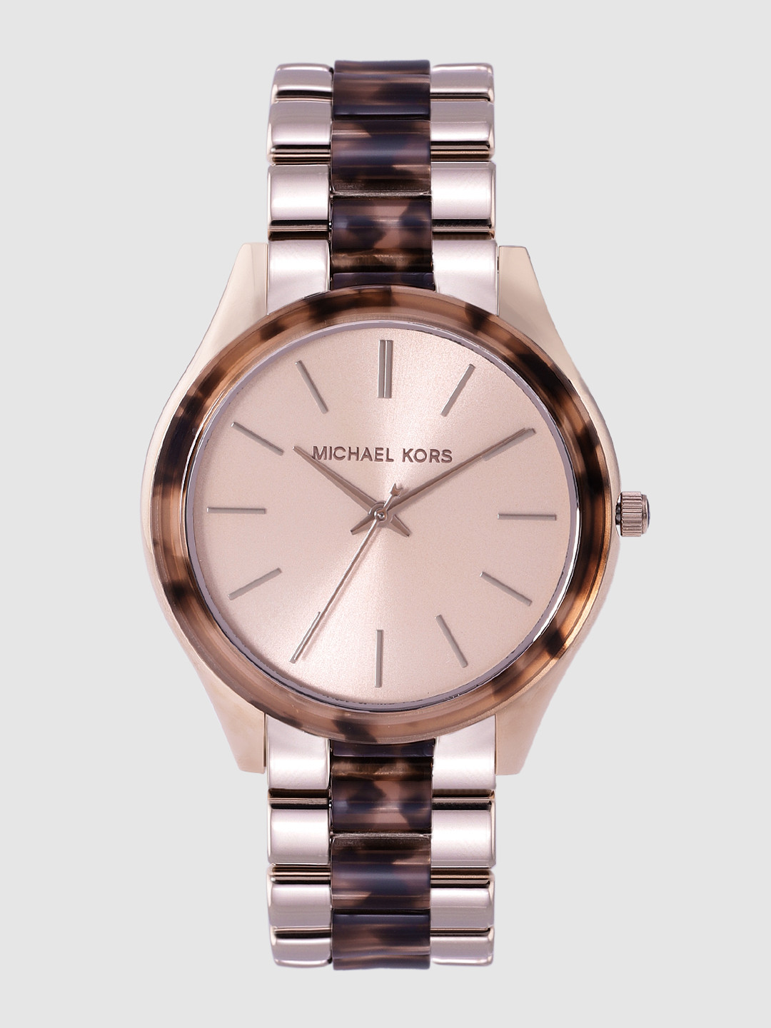 Buy Michael Kors Women Rose Gold Toned Slim Runway Analogue Watch ...