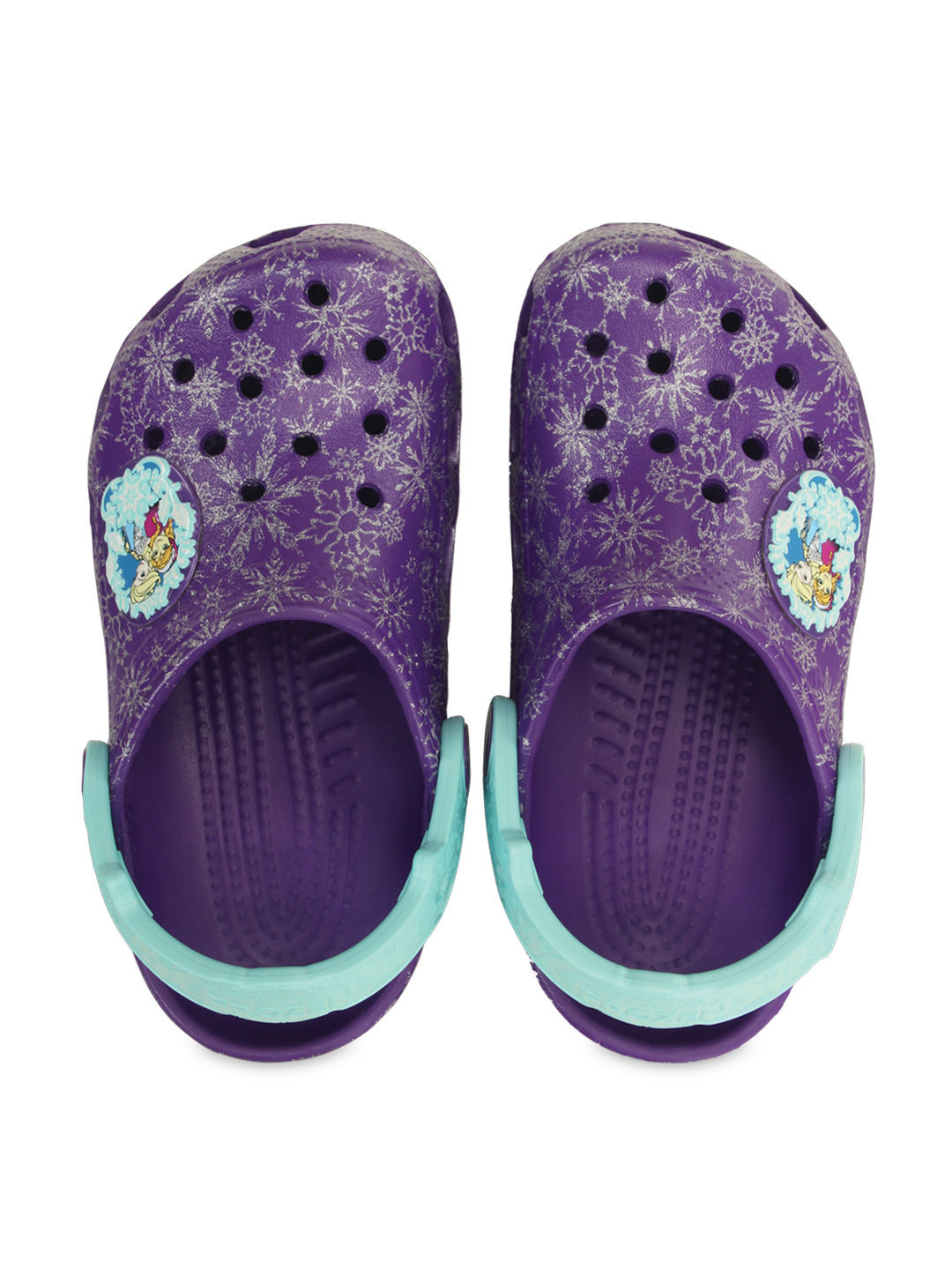 Buy Crocs Girls Purple Printed Classic Disney Frozen - Flip Flops for ...