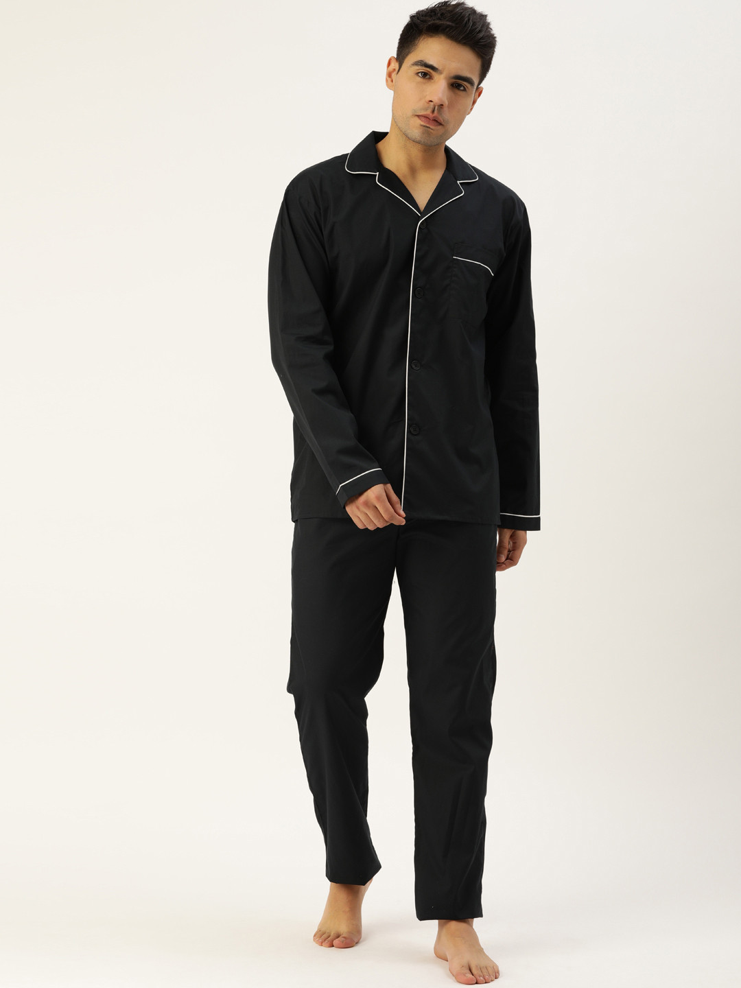 Buy Hancock Men Black Solid Night Suit Night Suits For Men 12616468 Buy Hancock Men Black Solid Night Suit Night Suits For Men 12616468