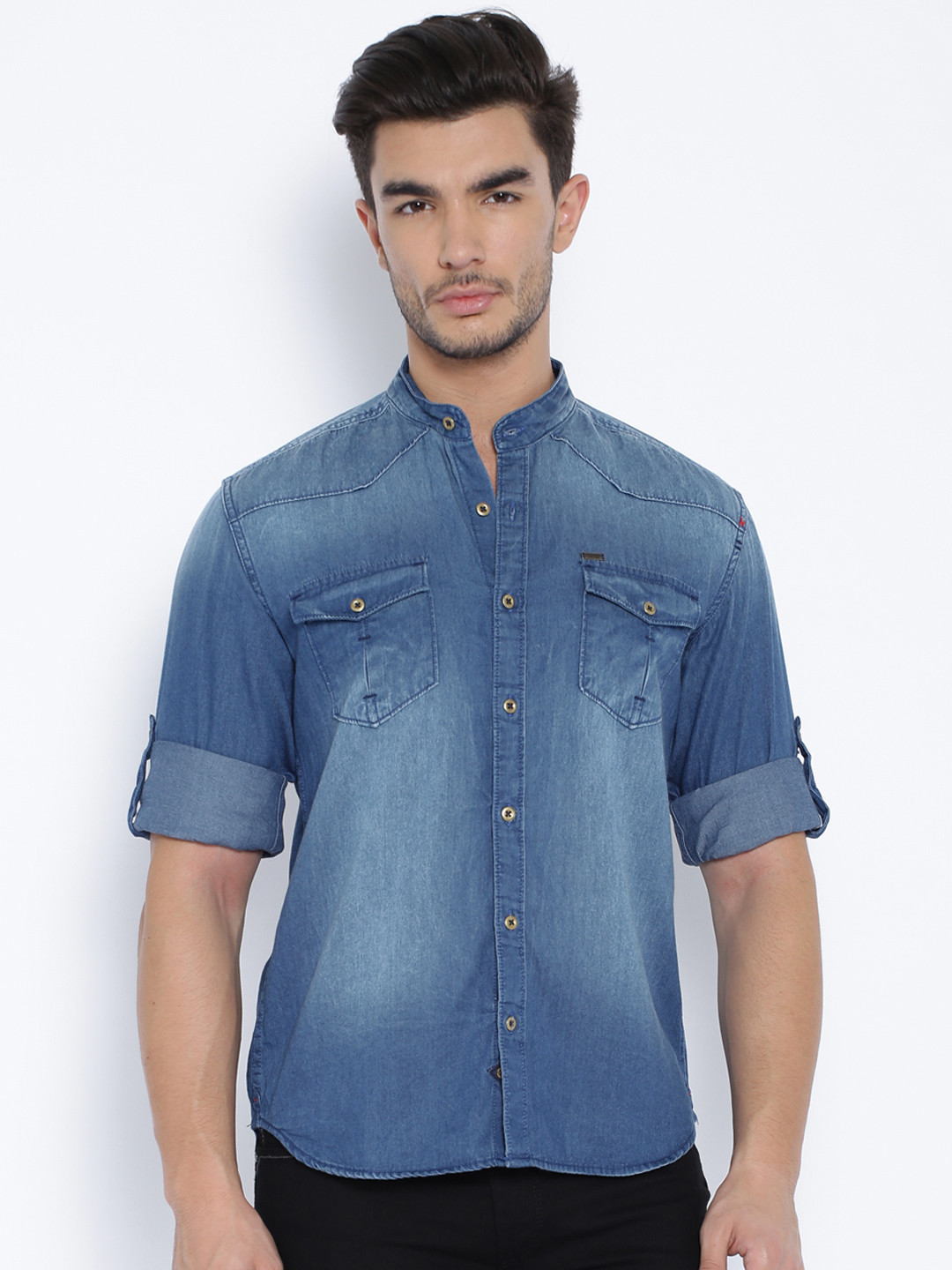 Buy Locomotive Blue Denim Casual Shirt - Shirts for Men 1264982 | Myntra