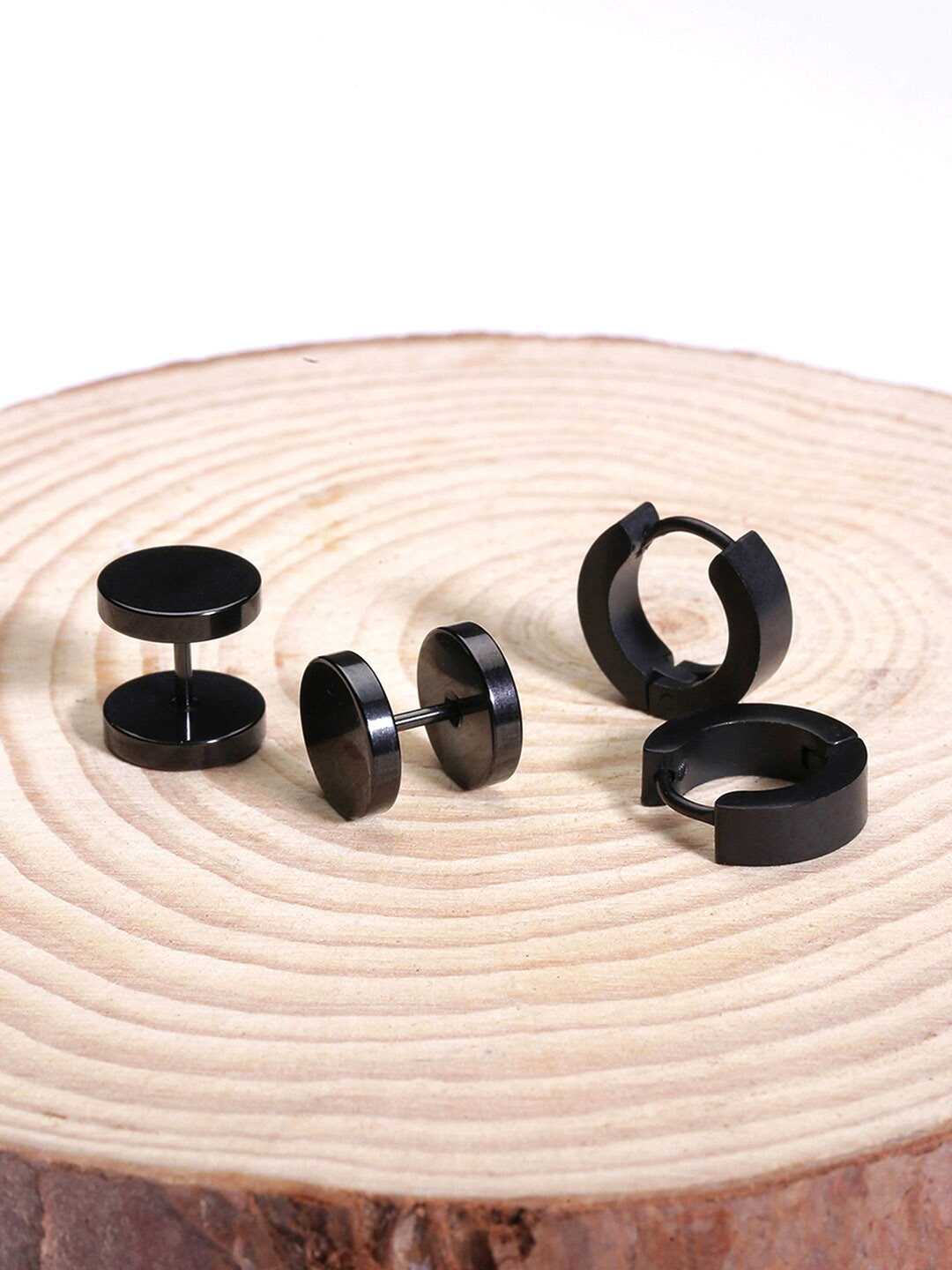 Buy Yellow Chimes Black Set Of 2 Circular Studs Hoop Earring - Earrings ...