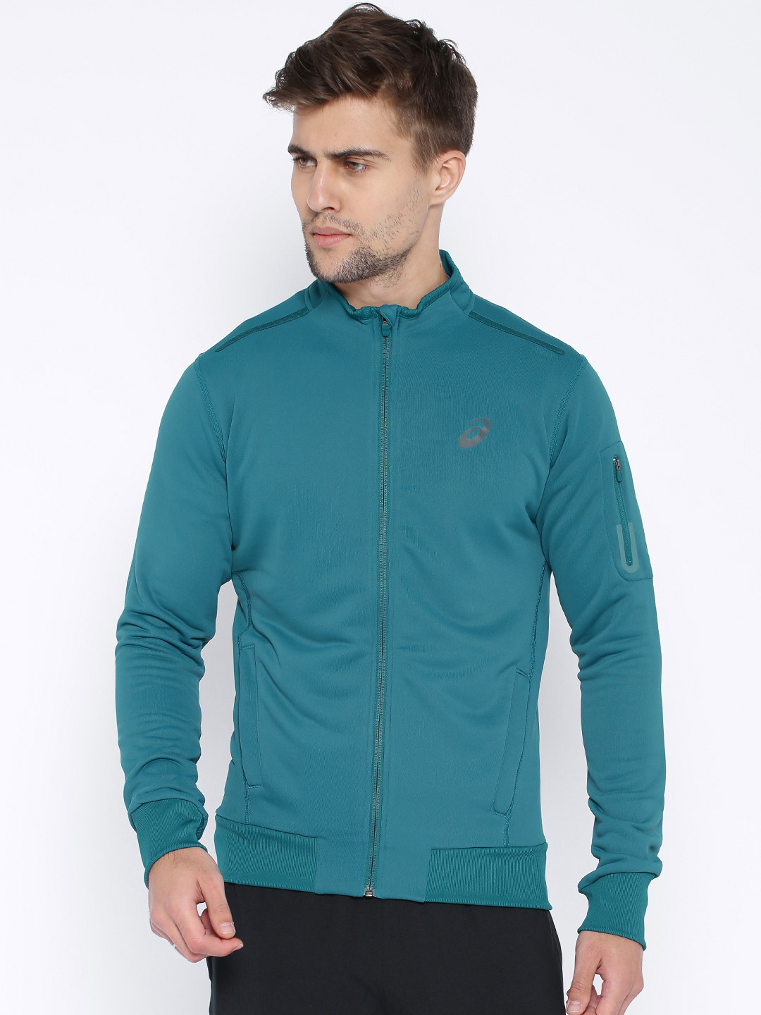 Buy ASICS Teal Blue Training Jacket - Jackets for Men 1265307 | Myntra