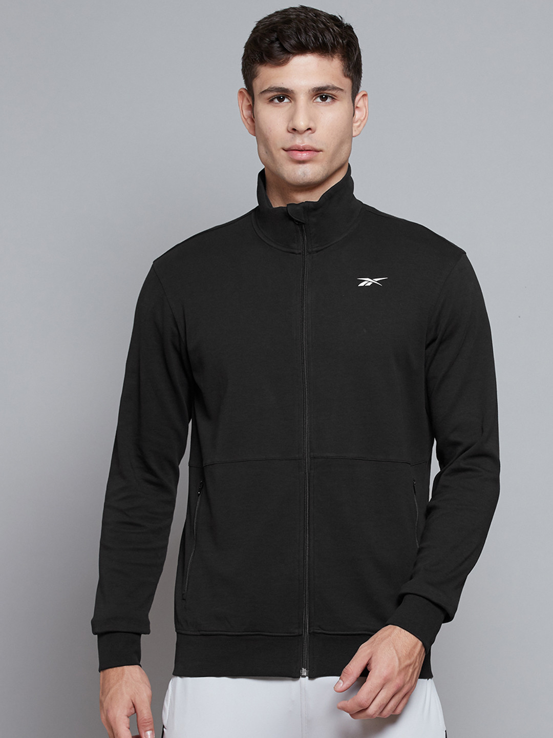Buy Reebok Men Black Core Solid Training Track Jacket - Jackets for Men ...