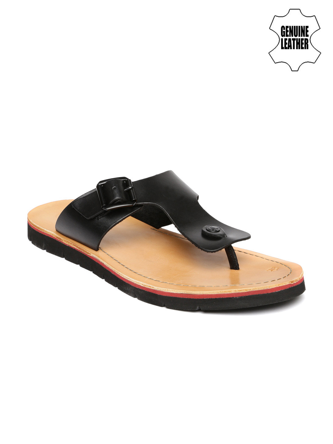 Buy Clarks Men Black Genuine Leather Sandals - Sandals for Men 1266385 ...