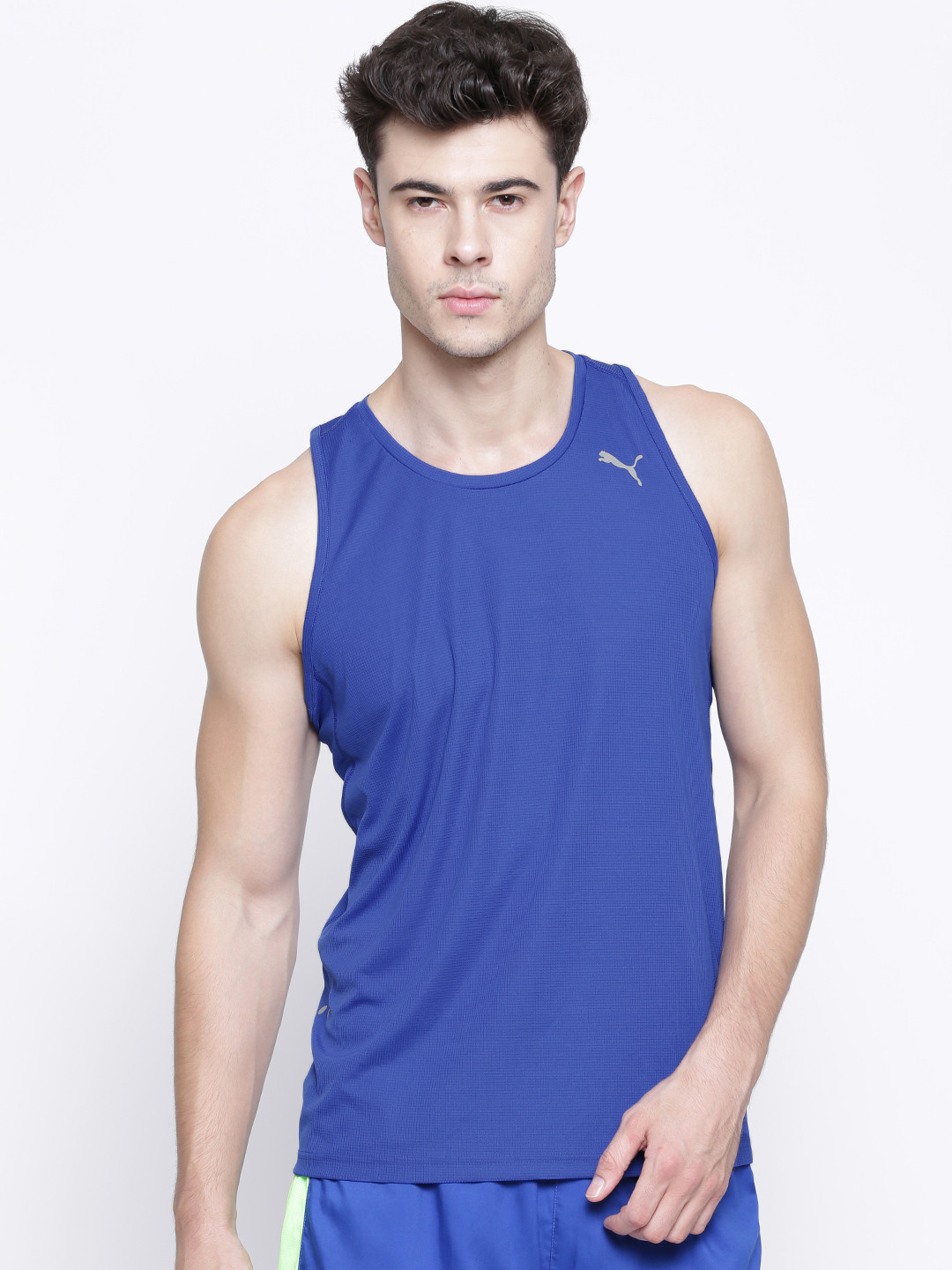 Buy Puma Men Blue PWR Cool Singlet T Shirt - Tshirts for Men 1266566 ...