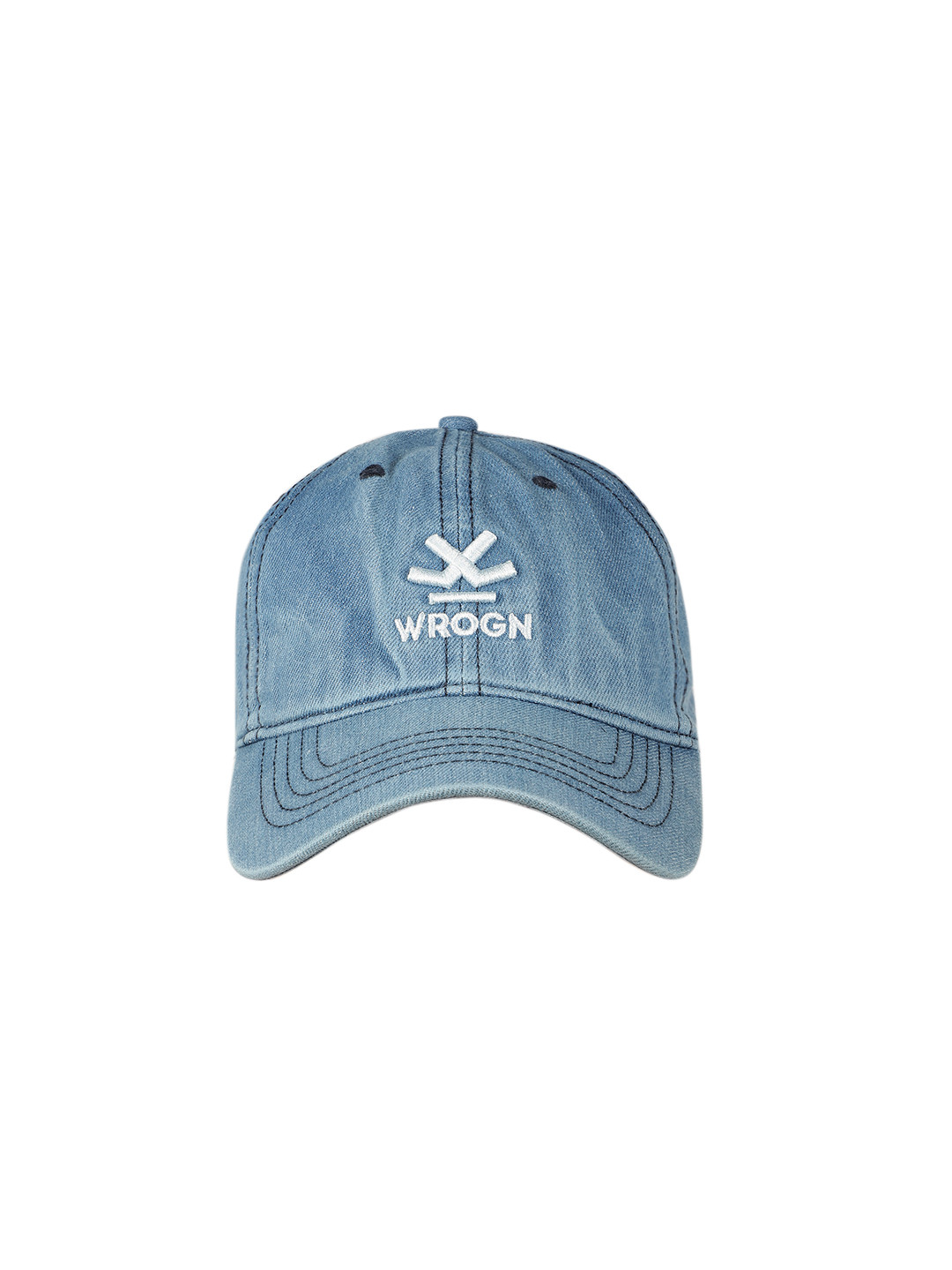 Buy WROGN Unisex Blue Embroidered Denim Baseball Cap - Caps for Unisex ...
