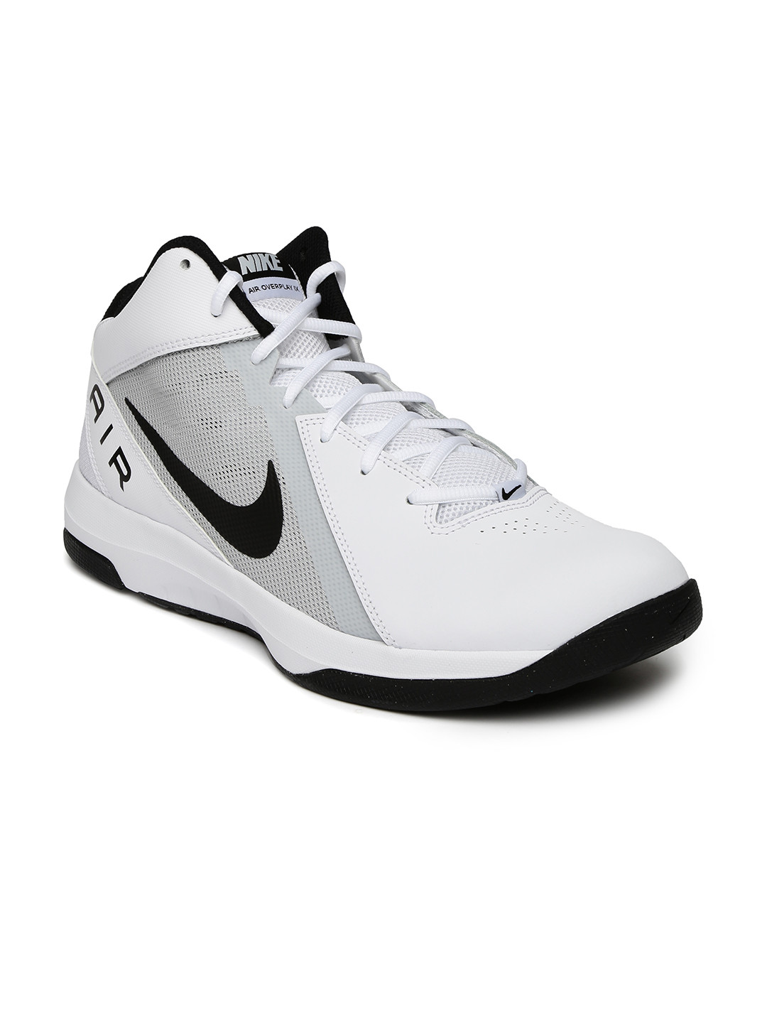 Buy Nike Men White & Grey The Air Overplay IX Leather Basketball Shoes ...