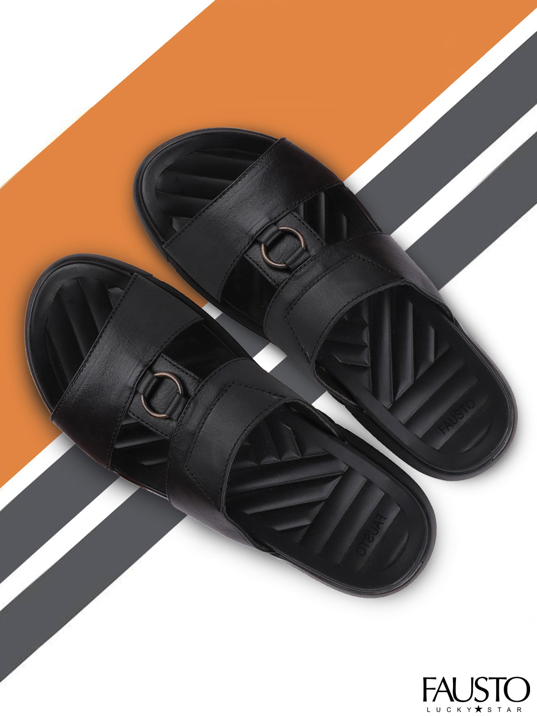Buy FAUSTO Men Black Sandals - Sandals for Men 12682502 | Myntra