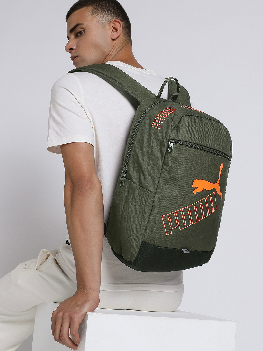 Buy Puma Unisex Olive Green Solid Phase Backpack - Backpacks for Unisex ...