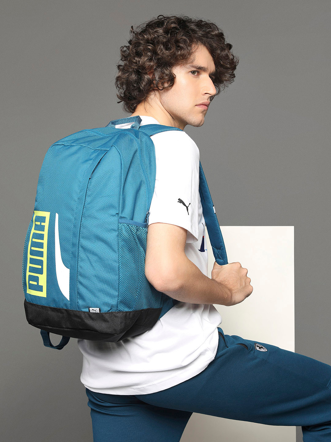 Buy Puma Unisex Blue Brand Logo Plus Backpack - Backpacks for Unisex ...