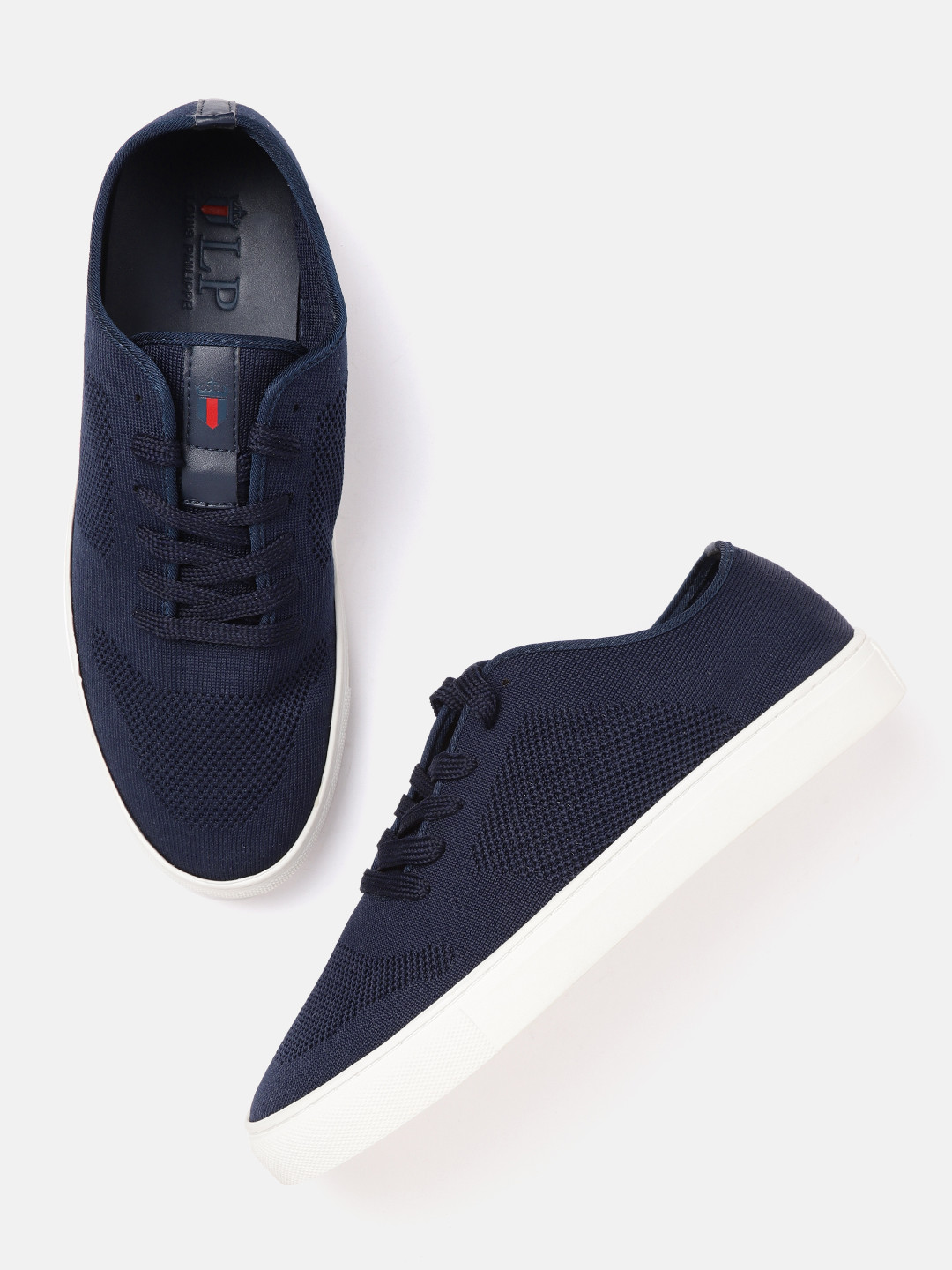 Buy Louis Philippe Sport Men Navy Blue Knitted Sneakers - Casual Shoes ...