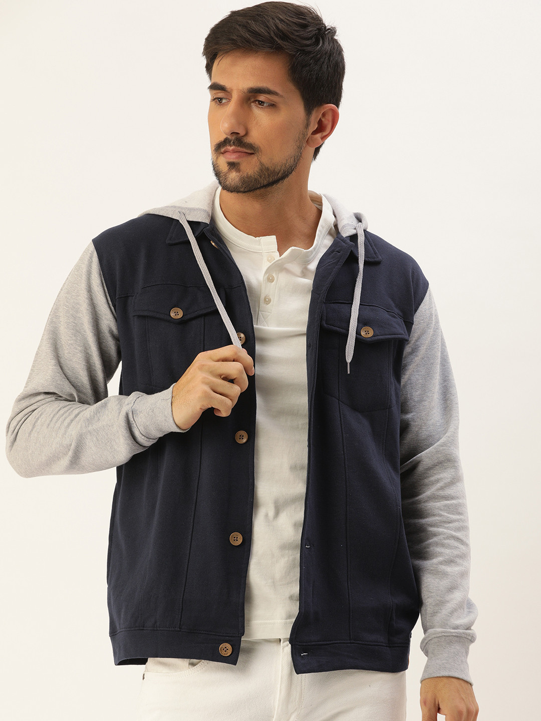 Buy Campus Sutra Men Navy Blue Solid Tailored Jacket - Jackets for Men ...