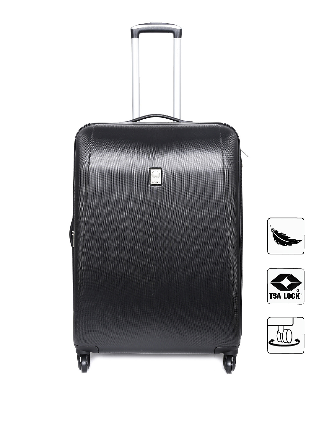 Buy DELSEY Unisex Black Extendo 3 Large Trolley Suitcase - Trolley Bag ...