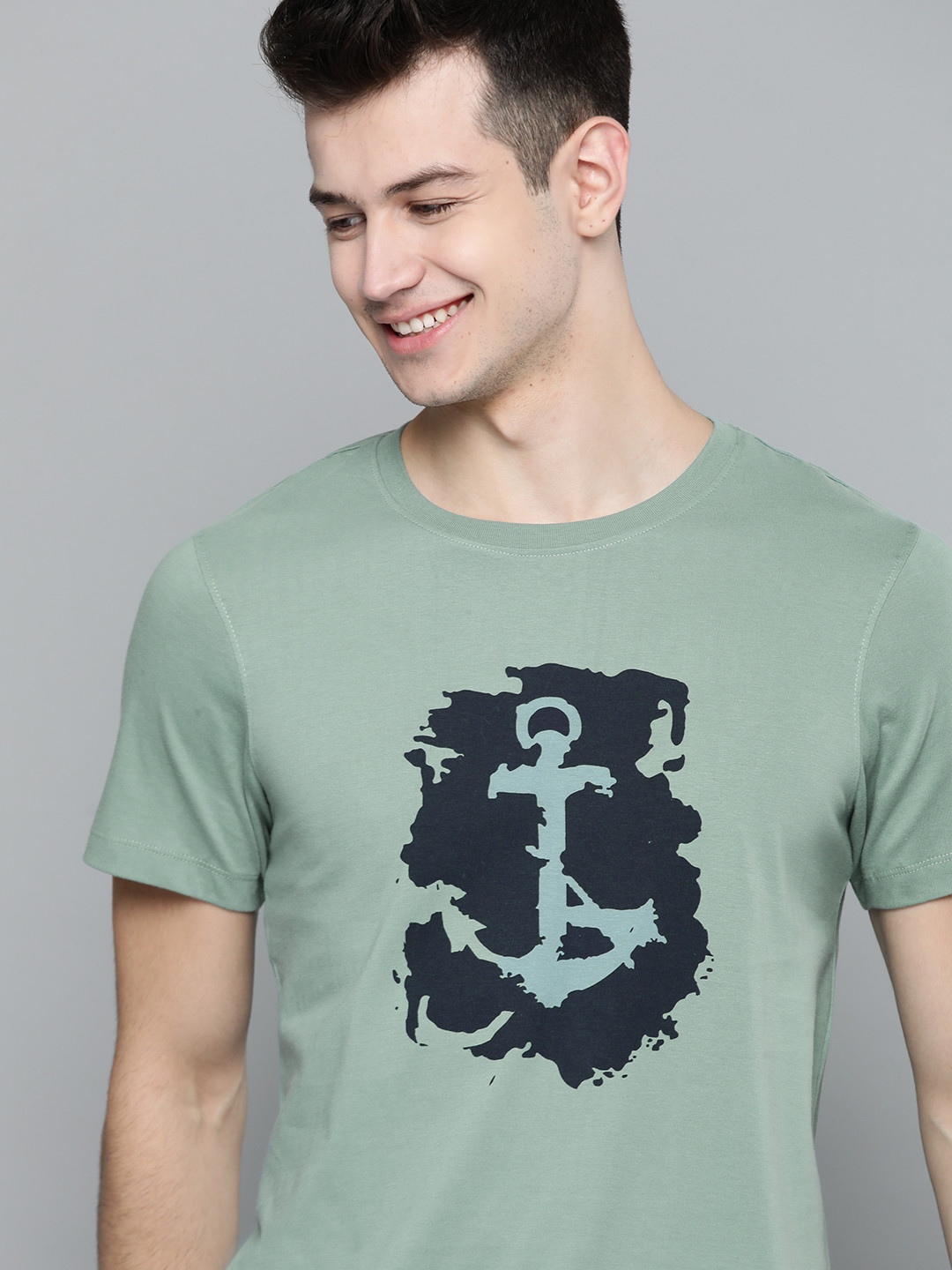 Buy Mast & Harbour Men Green Printed T Shirt - Tshirts for Men 12733670 ...