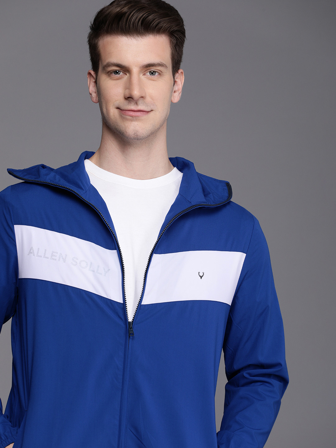 Buy Allen Solly Sport Men Antiviral Protection Longline Bomber Jacket ...