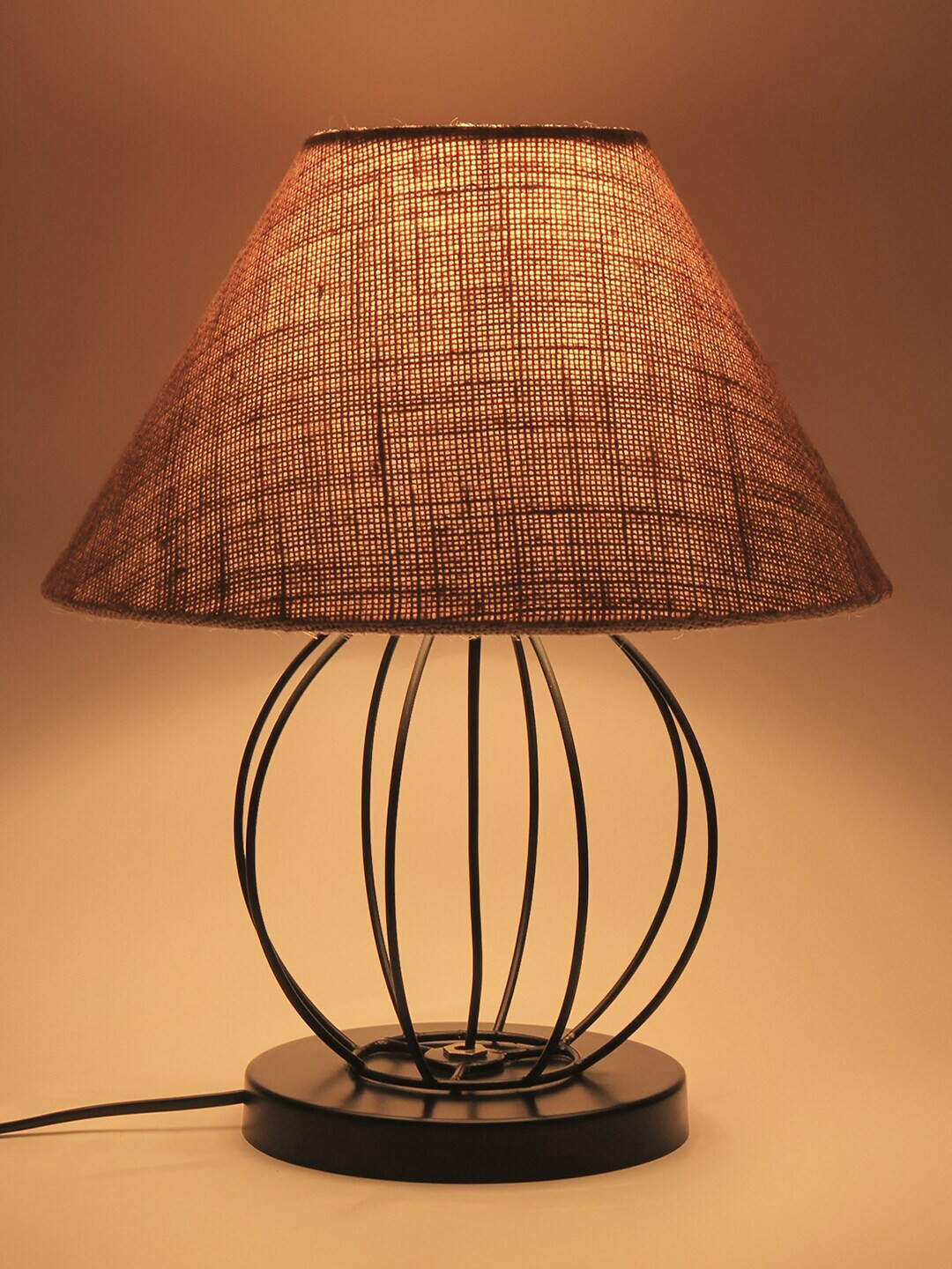 Buy Devansh Beige Solid Traditional Bedside Standard Table Top Lamp ...