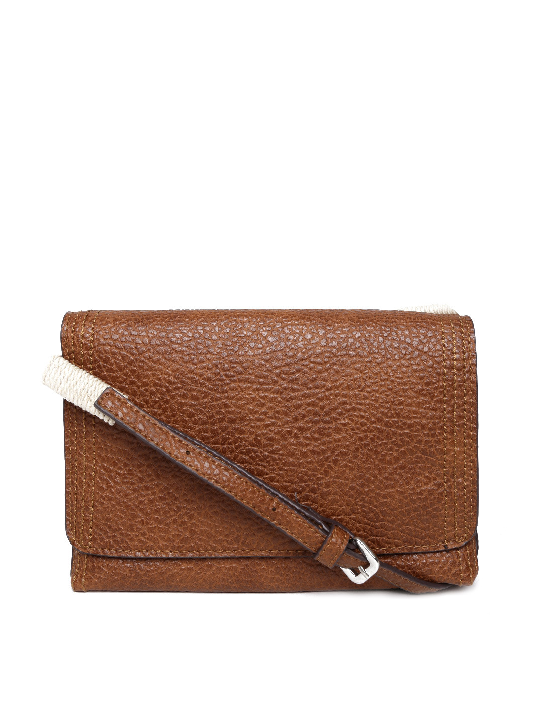 Buy MANGO Brown Textured Sling Bag - Handbags for Women 1276415 | Myntra