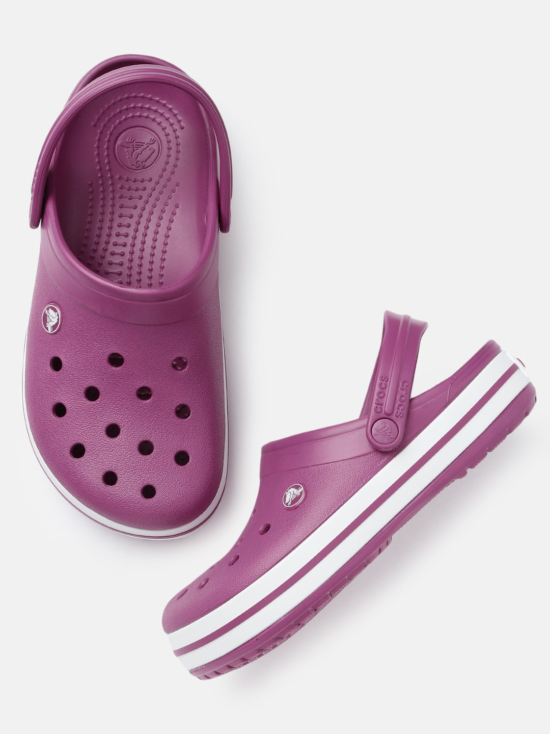 Buy Crocs Unisex Purple Solid Clogs - Flip Flops for Unisex 12769130 ...