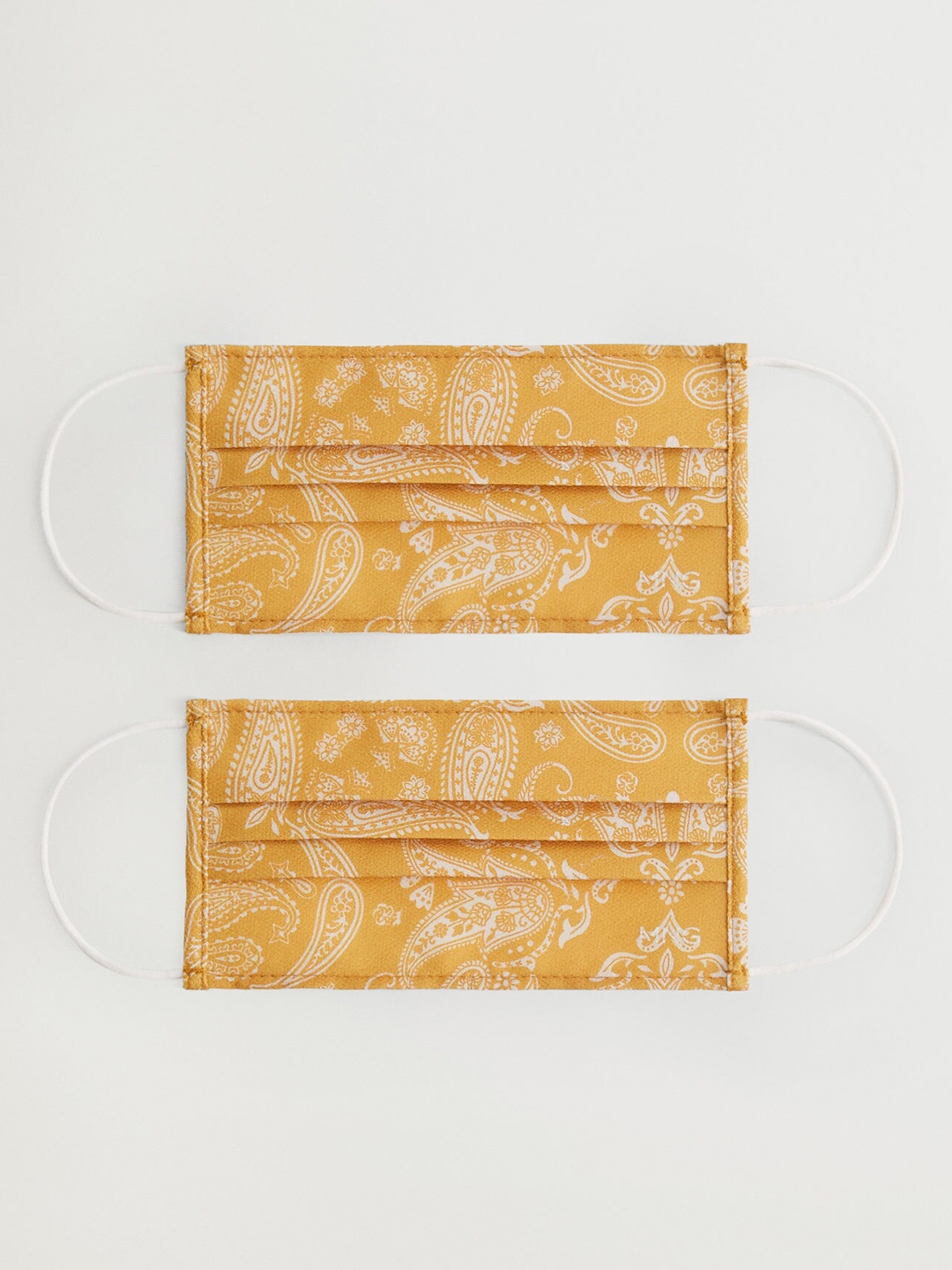 Buy MANGO Women Pack Of 2 Mustard Yellow & White Ethnic Printed 2 Ply ... Buy MANGO Women Pack Of 2 Mustard Yellow & White Ethnic Printed 2 Ply ...