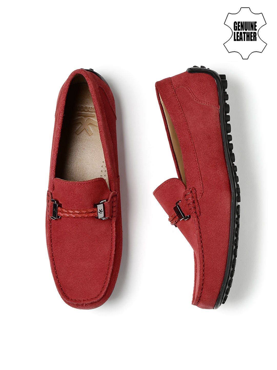 Buy WROGN Men Red Suede Loafers - Casual Shoes for Men 1279691 | Myntra