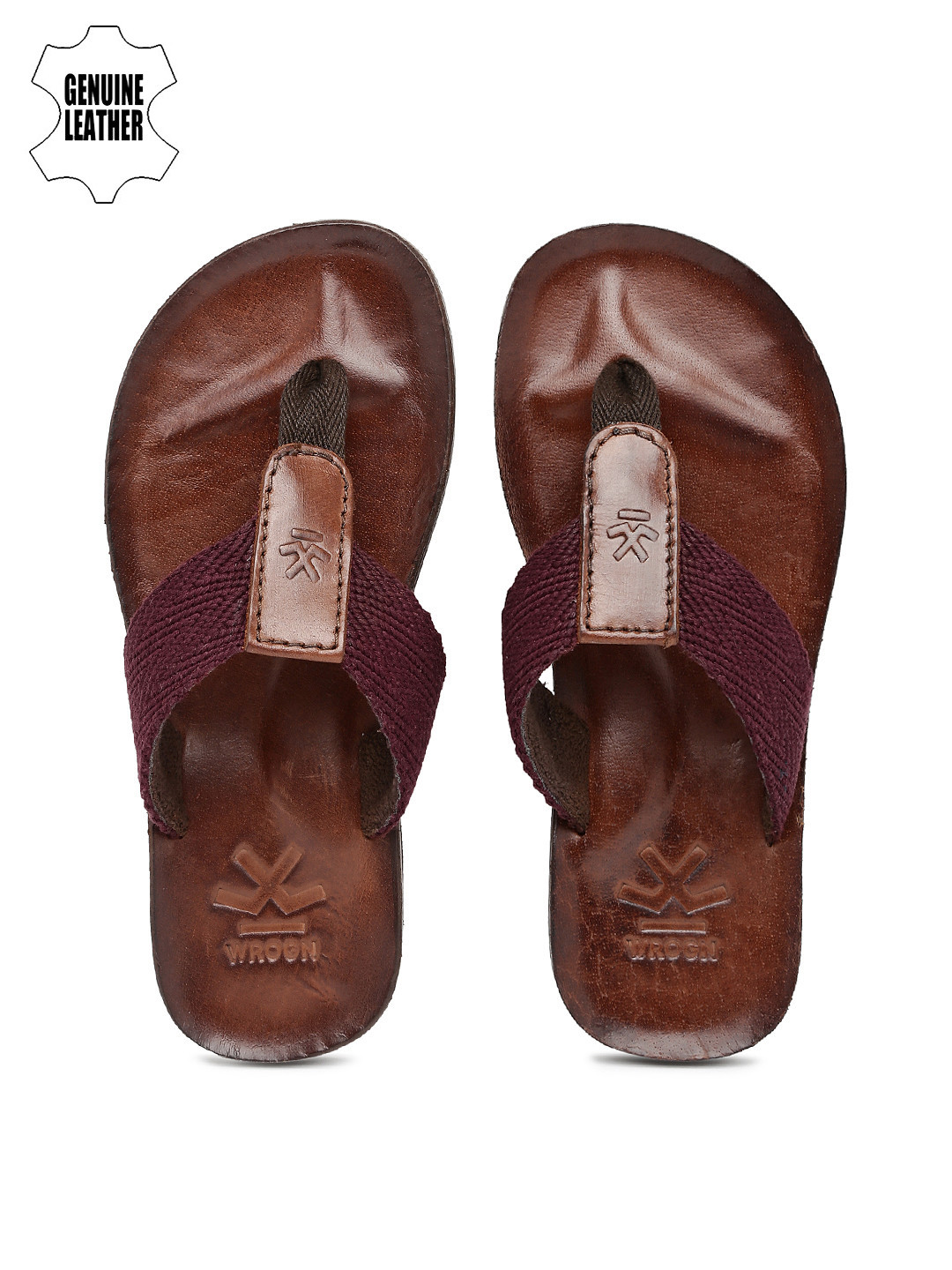 Buy WROGN Men Burgundy Smart Casual Sandals - Sandals for Men 1279771 ...
