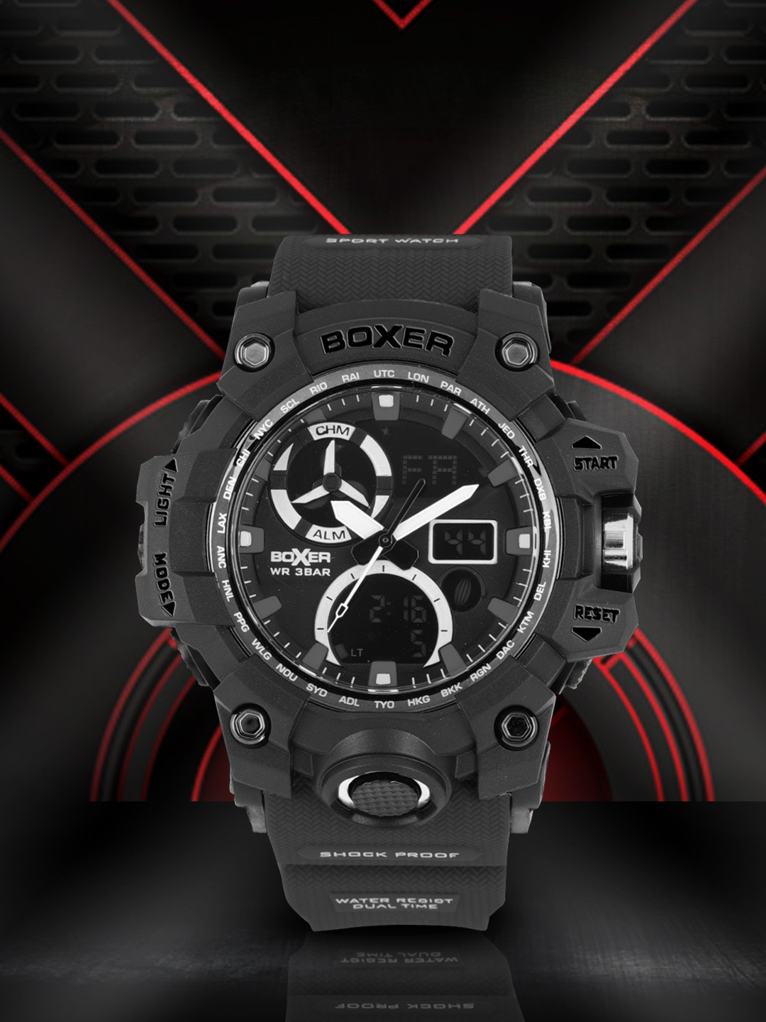 Buy BOXER Men Black Analogue And Waterproof Digital Watch BG00197 ...
