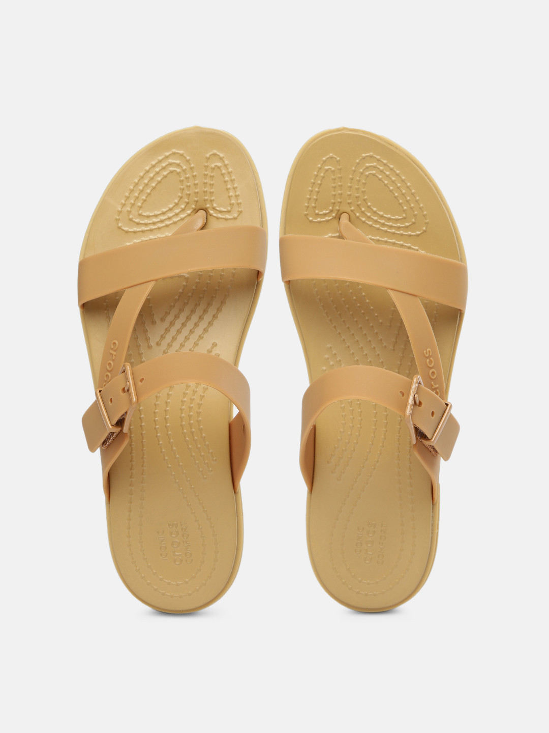 Buy Crocs Tulum Women Tan Brown Solid Slip On - Flip Flops for Women ...