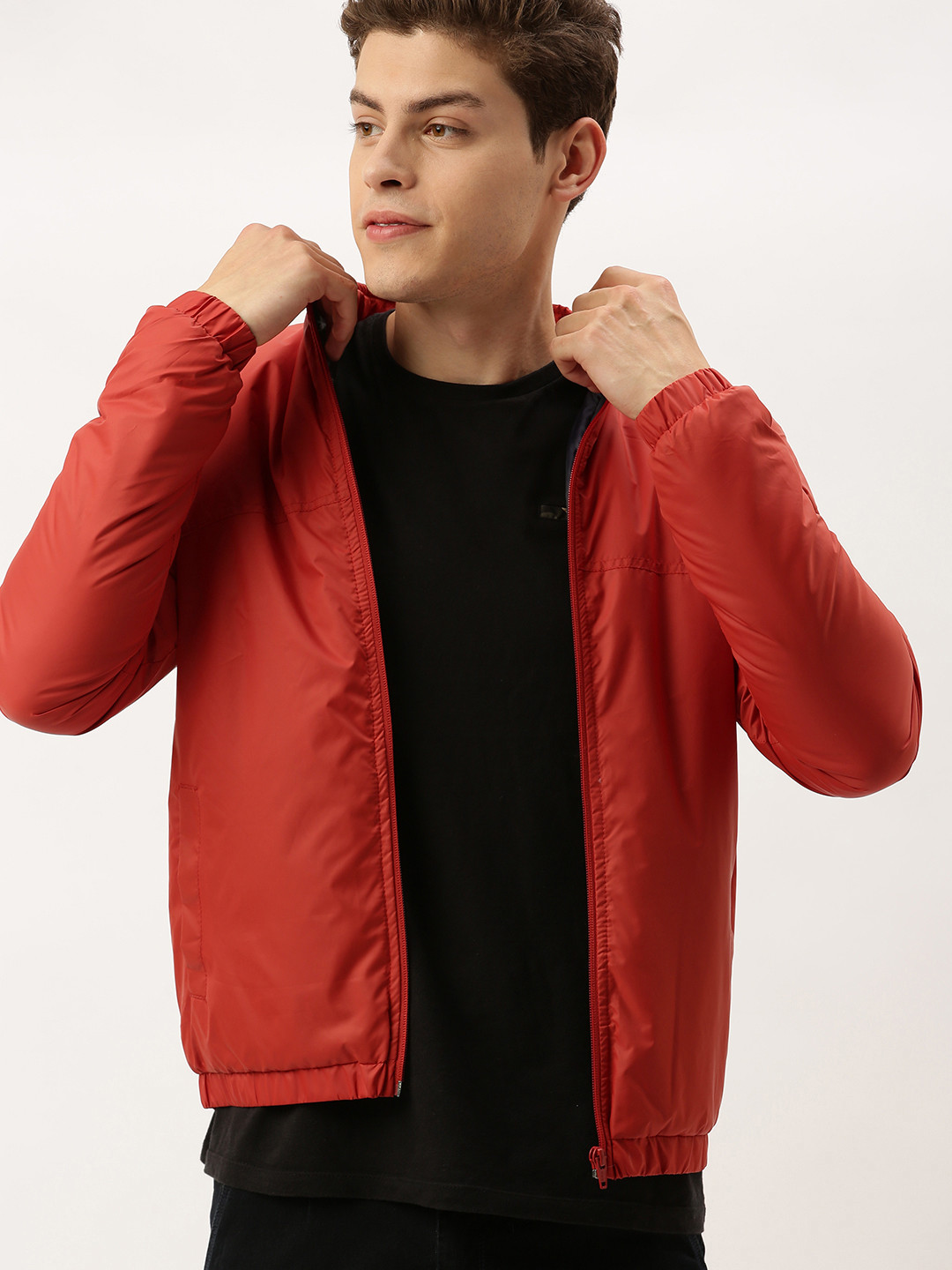 Buy Flying Machine Men Rust Orange Solid Puffer Jacket - Jackets for ...