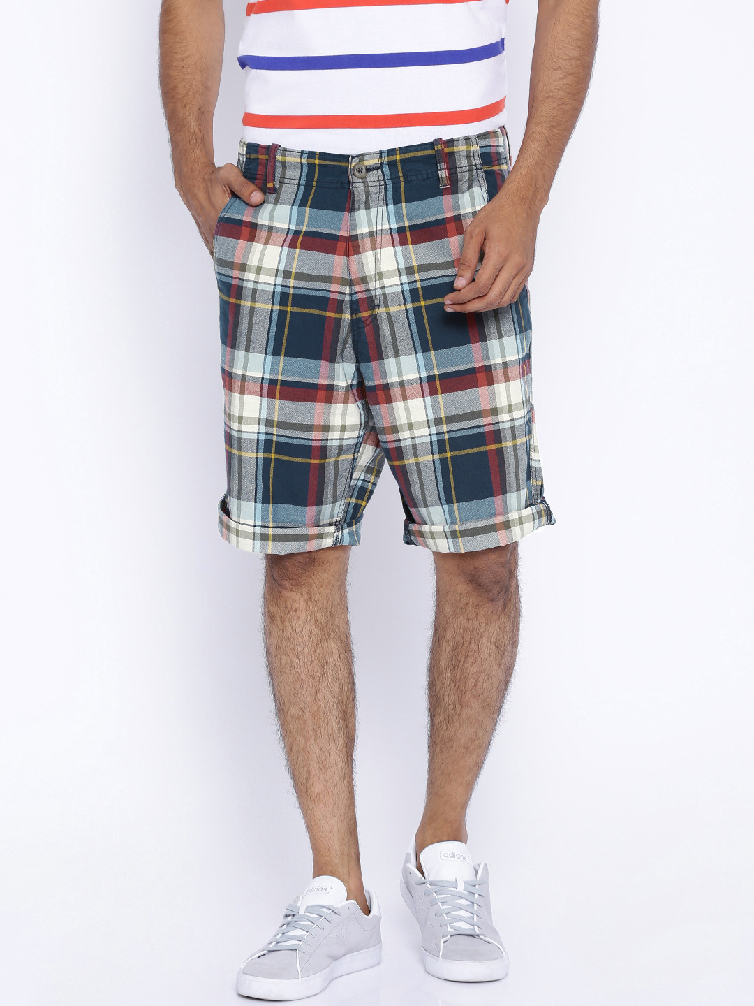 Buy U.S. Polo Assn. Men Multi Coloured Checked Shorts - Shorts for Men ...