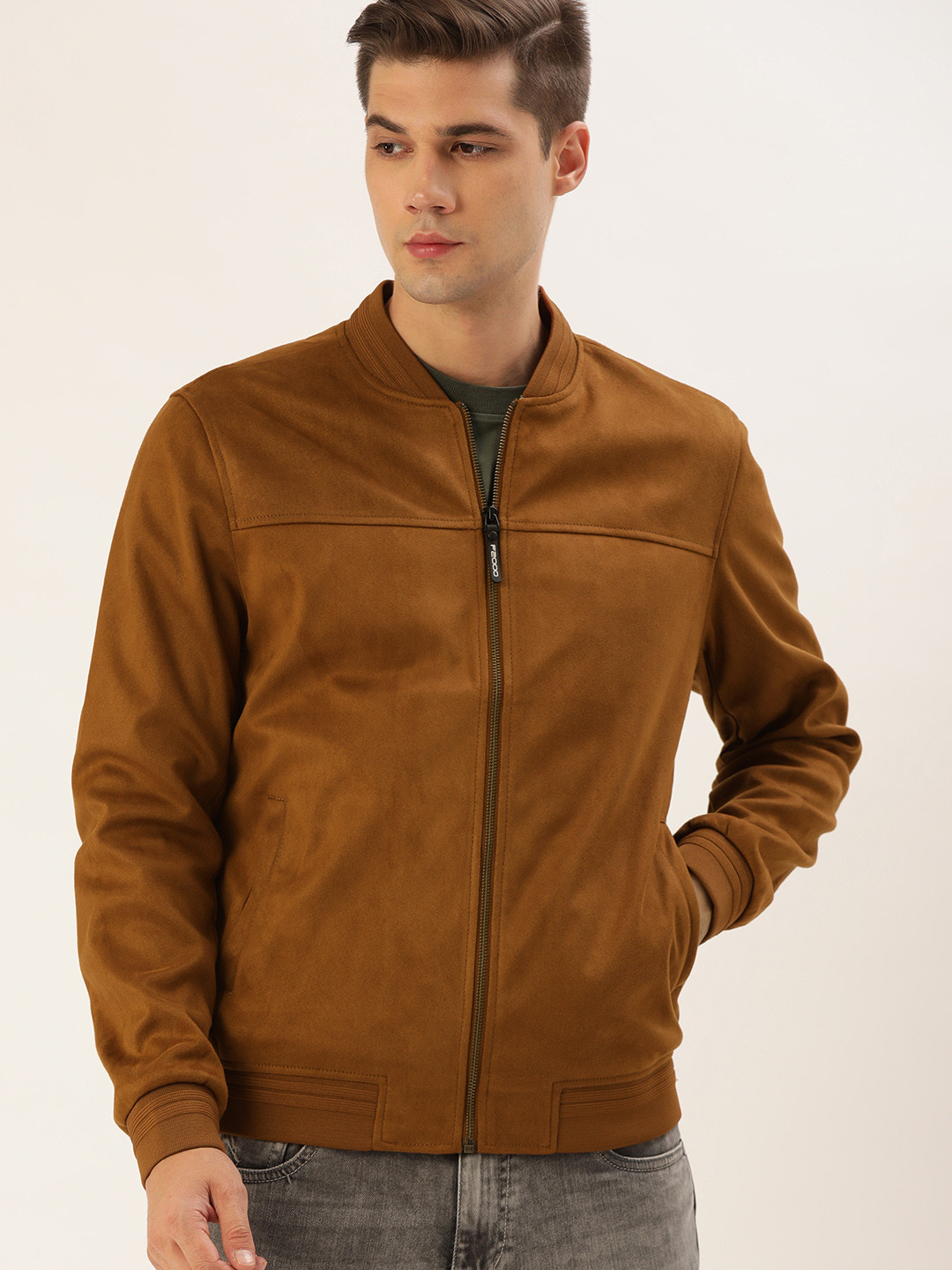 Buy Flying Machine Men Tan Lightweight Bomber Jacket - Jackets for Men ...