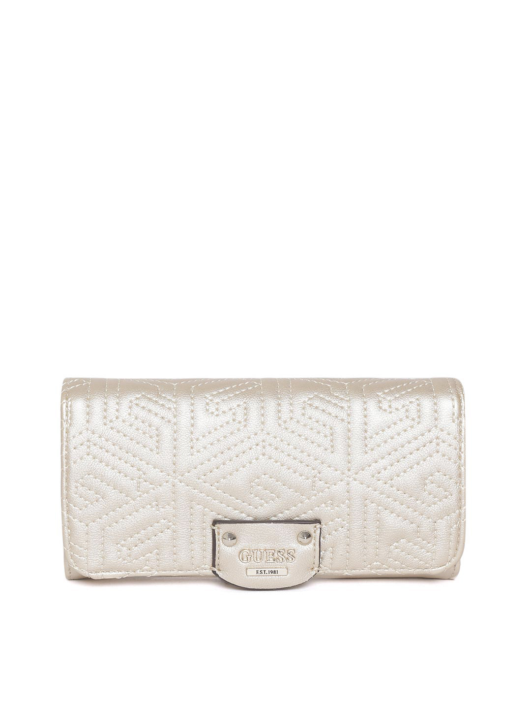 Buy GUESS Women Beige Textured Two Fold Wallet - Wallets for Women ...