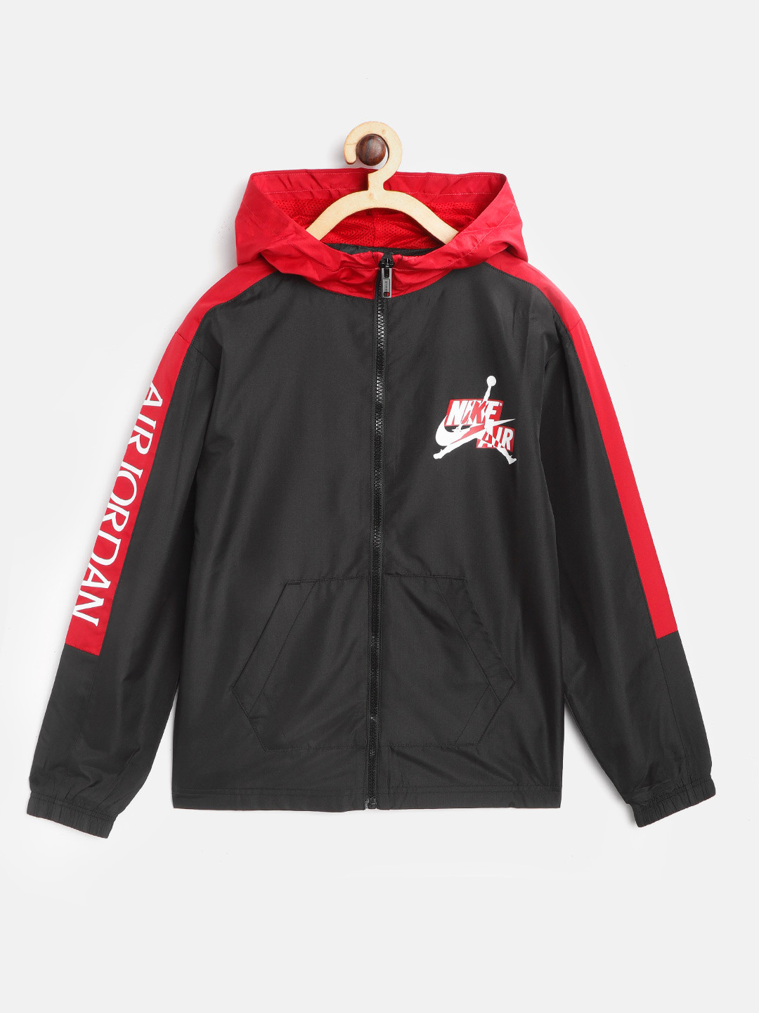 Buy Jordan Boys Black Jumpman Logo Print Classics Lightweight Hooded ...