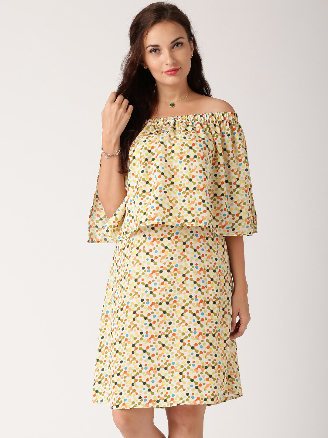 Buy All About You Multicoloured Printed Off Shoulder Dress - Dresses ...