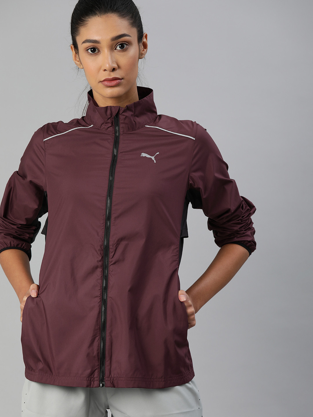 Buy Puma Women Purple Solid Ignite Wind Running & Training Jacket ...