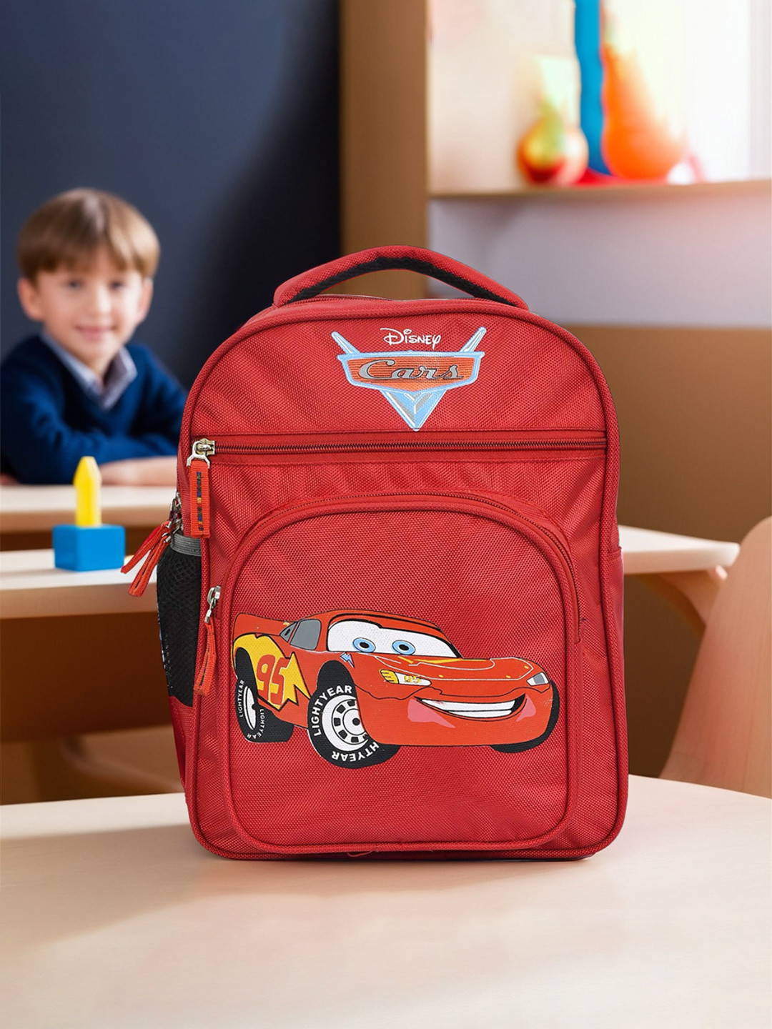 Buy Kuber Industries Kids Disney Red Cars 4 Compartment Waterproof ...