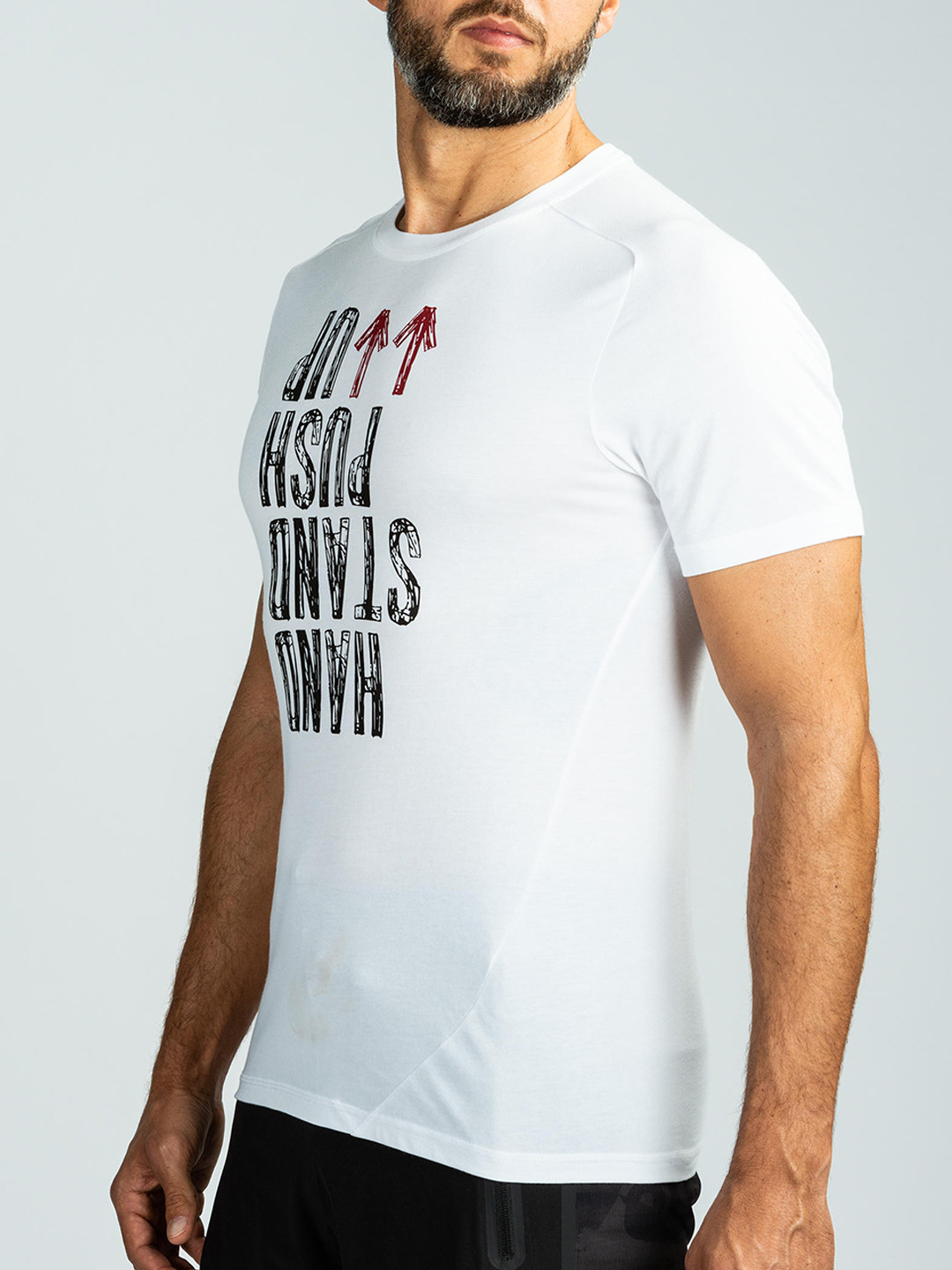 Buy Domyos By Decathlon Men White Solid Printed Polyester Round Neck ...