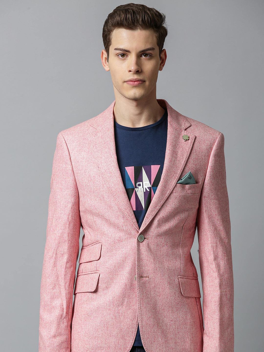 Buy RARE RABBIT Men Bosco Slim Fit Solid Single Breasted Blazer ...