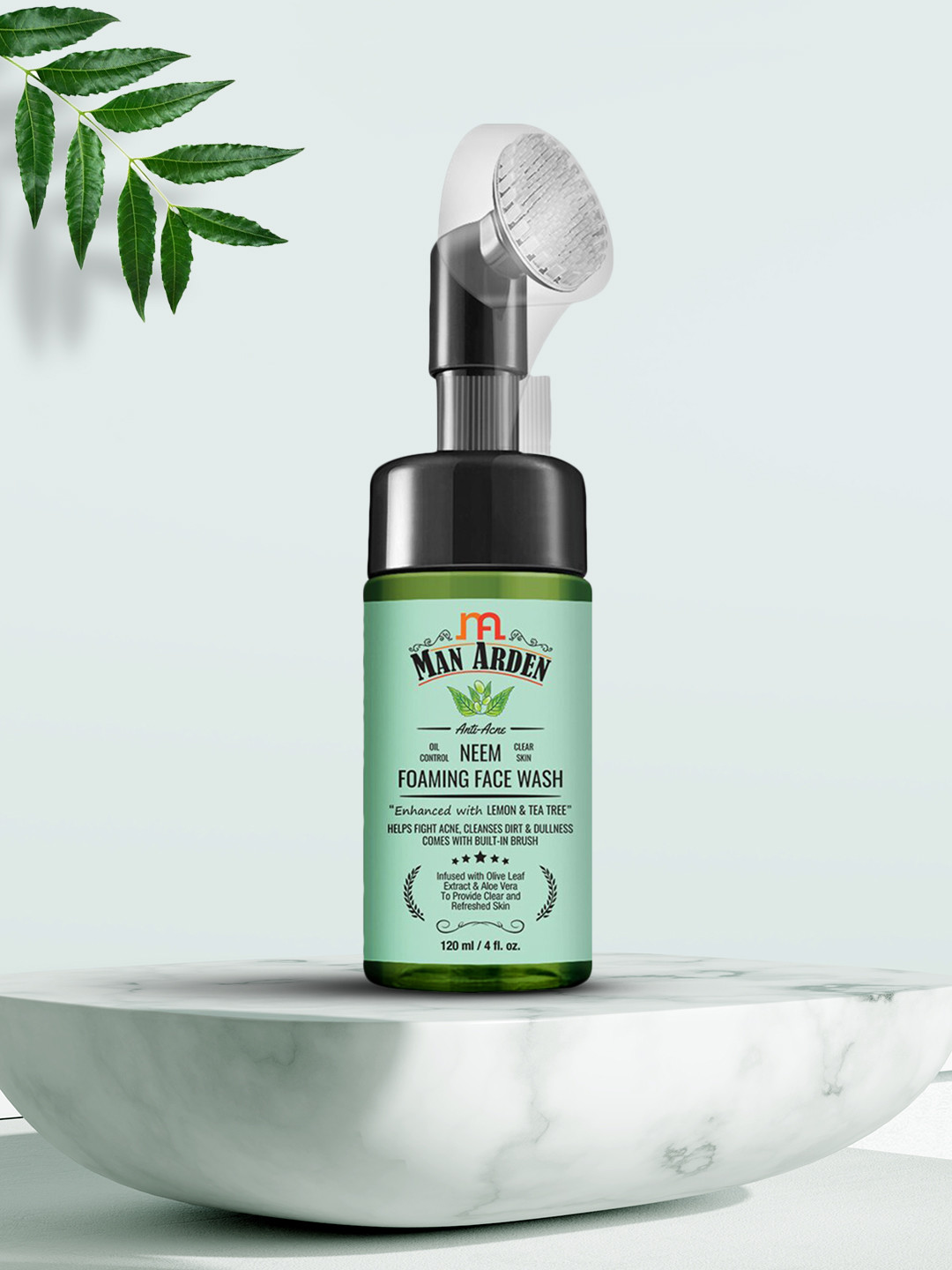 Buy Man Arden Anti Acne Neem Foaming Face Wash With Built In Brush ...