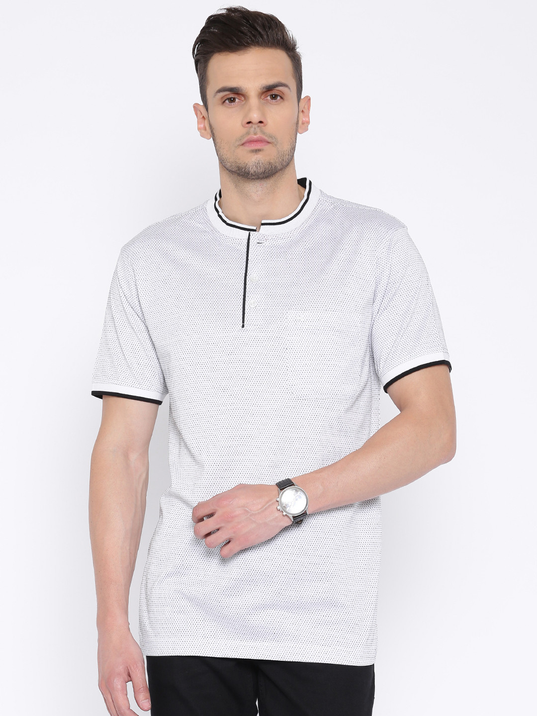 Buy Raymond White Henley Pure Cotton T Shirt - Tshirts for Men 1296457 ...