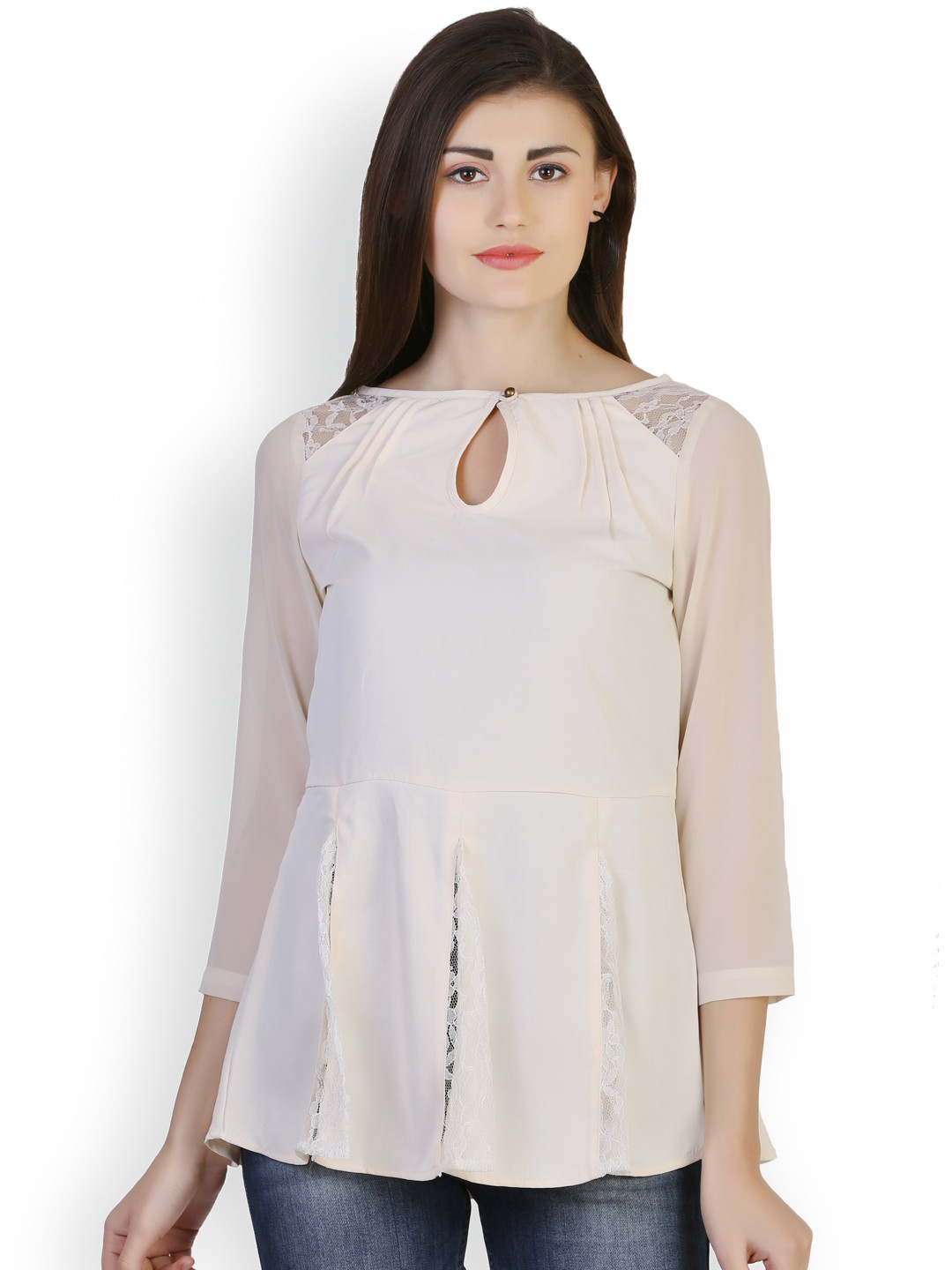 Buy Belle Fille Cream Coloured Top - Tops for Women 1297845 | Myntra