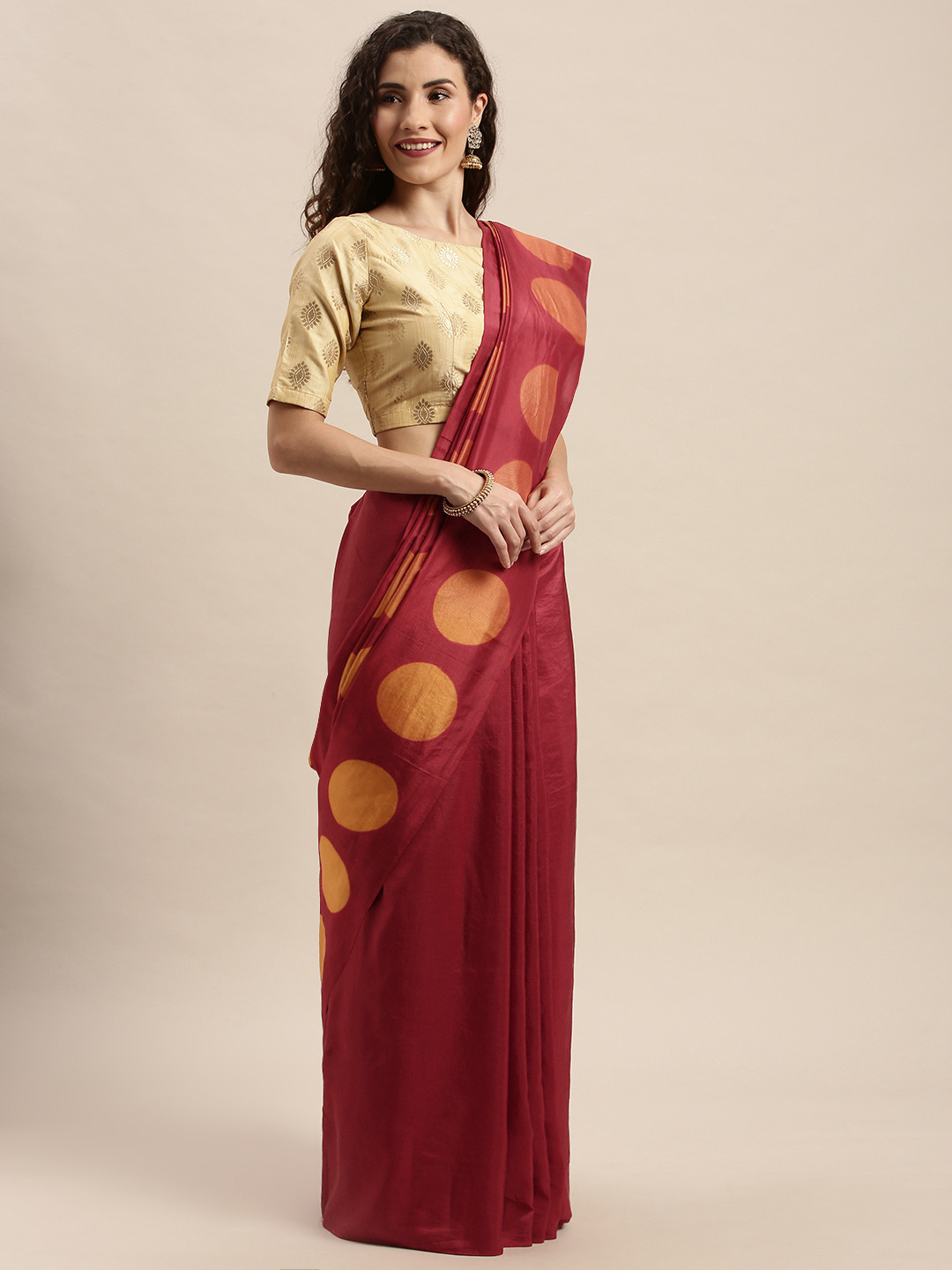 Buy Taneira Red Solid Pure Silk Saree - Sarees for Women 12990058 | Myntra
