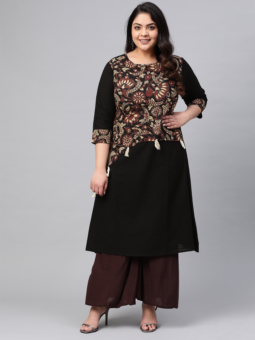 Buy YASH GALLERY Plus Size Women Black & Rust Red Cotton Ethnic Motifs ... Buy YASH GALLERY Plus Size Women Black & Rust Red Cotton Ethnic Motifs ...