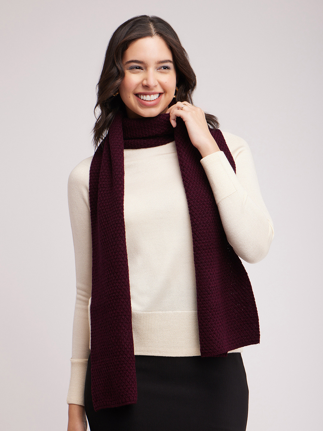 Buy FableStreet Maroon Solid Muffler - Mufflers for Women 13004638 | Myntra
