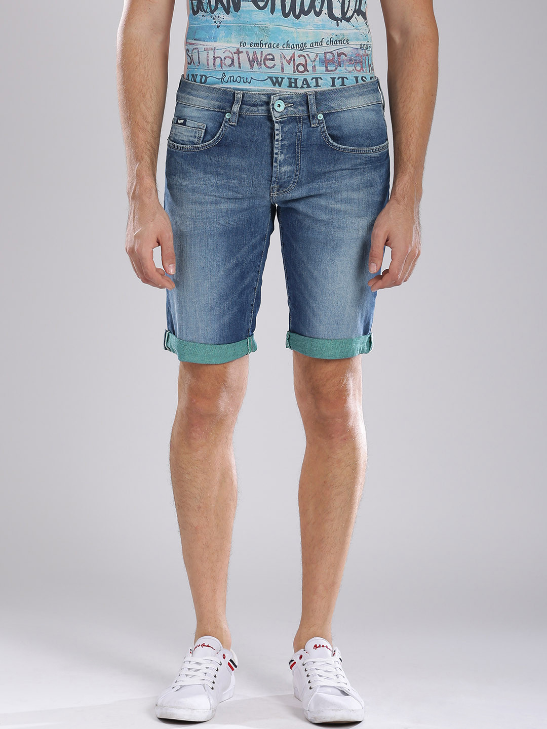 Buy GAS Blue Denim Anders Shorts - Shorts for Men 1300950 | Myntra