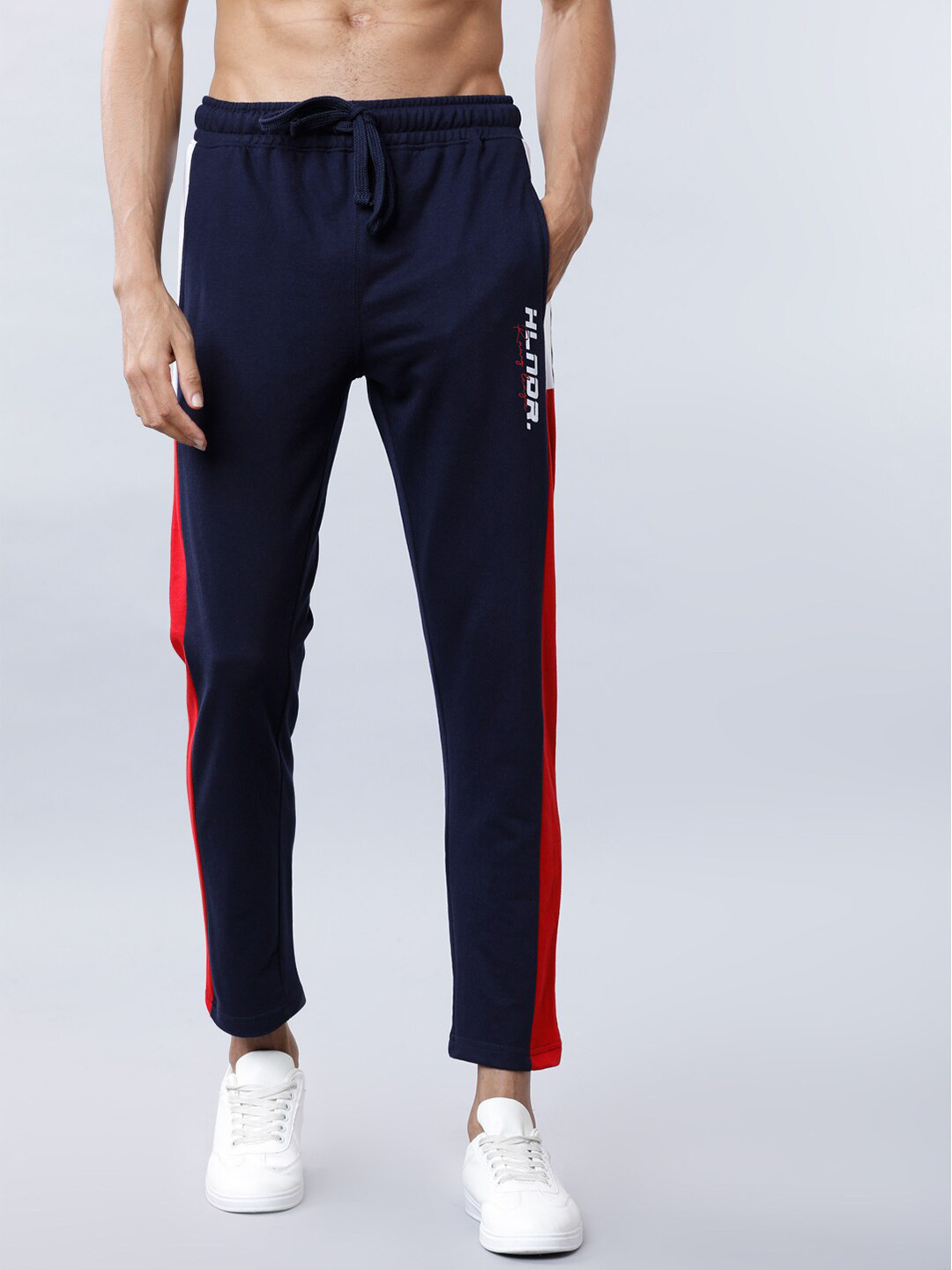 Buy HIGHLANDER Men Navy Blue Solid Slim Fit Track Pants - Track Pants ...