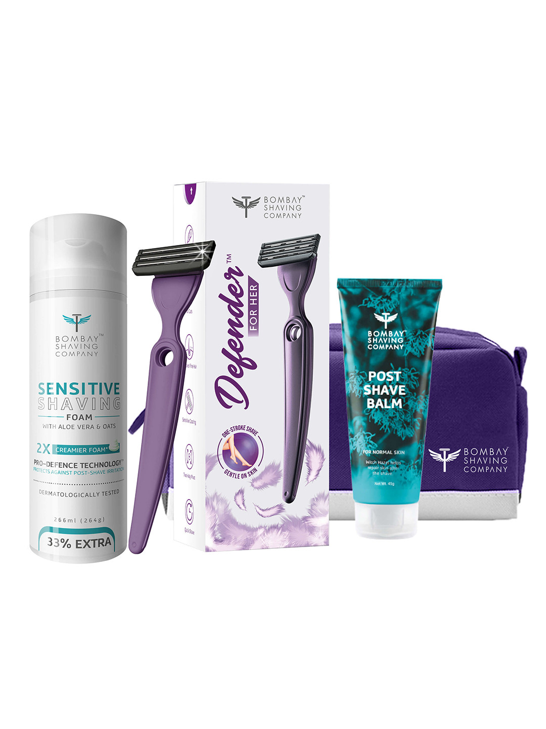 Buy Bombay Shaving Company Women Set Of 3 Defender Shaving Kit ...