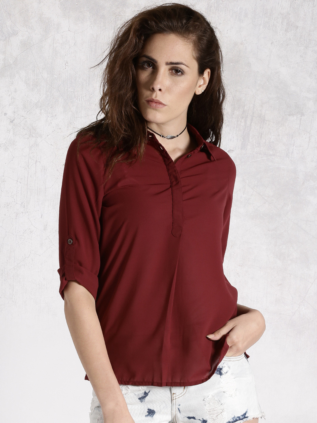 Buy Roadster Maroon Top - Tops for Women 1303441 | Myntra