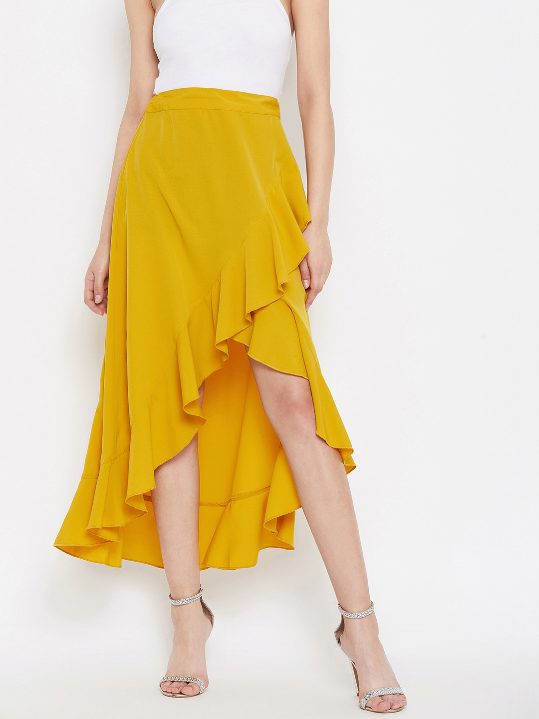 Buy Yellow Ruffle Skirt - Skirts for Women 13049084 | Myntra