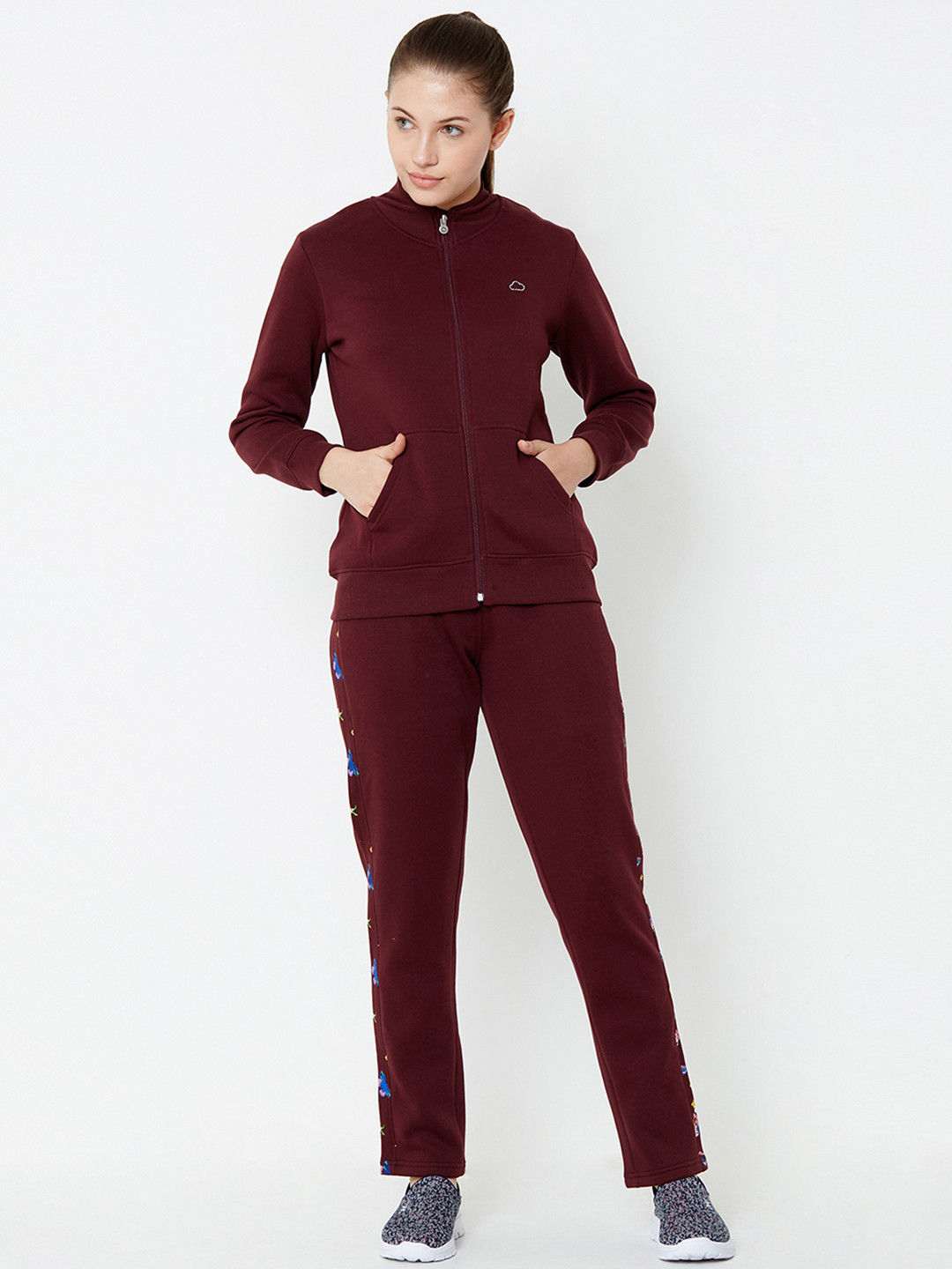 Buy Sweet Dreams Women Maroon Solid Tracksuit - Tracksuits for Women ...
